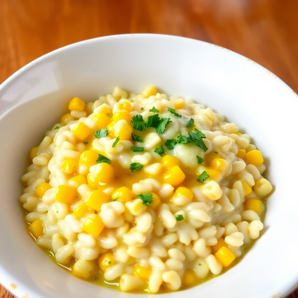 Creamy Corn and Herb Risotto Recipe | cookAIfood