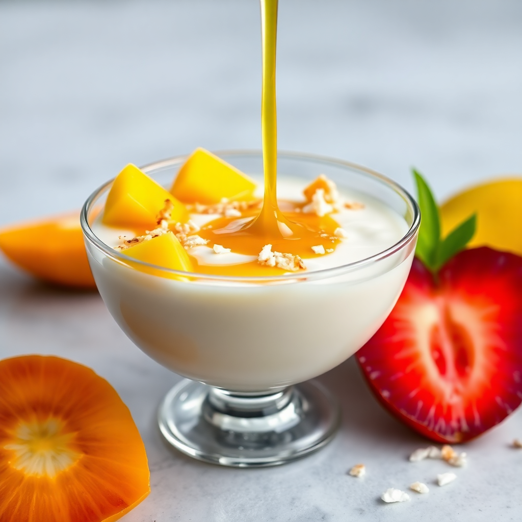 Coconut Milk Pudding with Condensed Milk Drizzle Recipe | cookAIfood