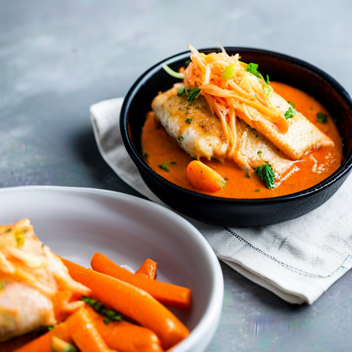 Fish in Carrot-Garlic Sauce Recipe | cookAIfood