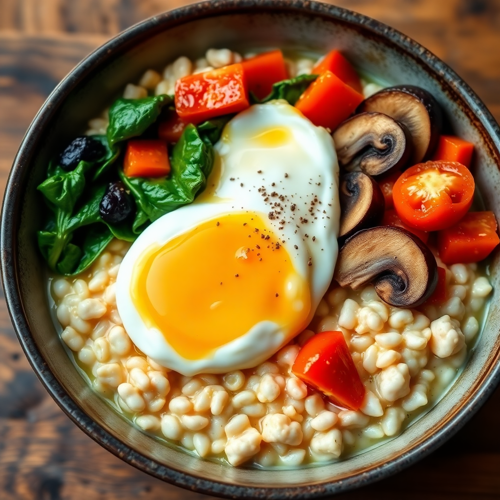 Savory Rolled Oats Bowl Recipe | cookAIfood