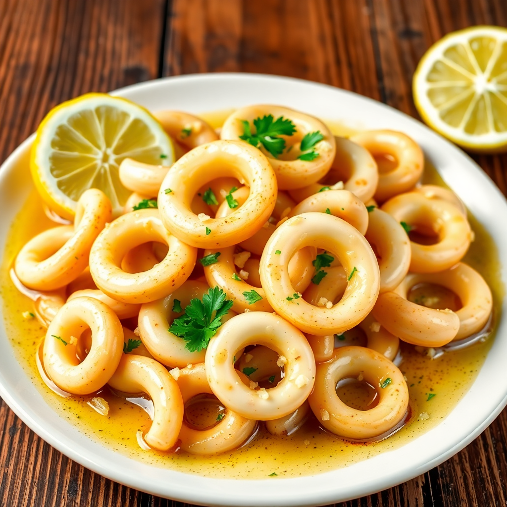 Garlic Butter Squid with Lemon Recipe | cookAIfood