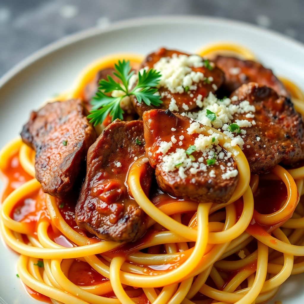 Creamy Tagliatelle with Steak and Leeks Recipe | cookAIfood