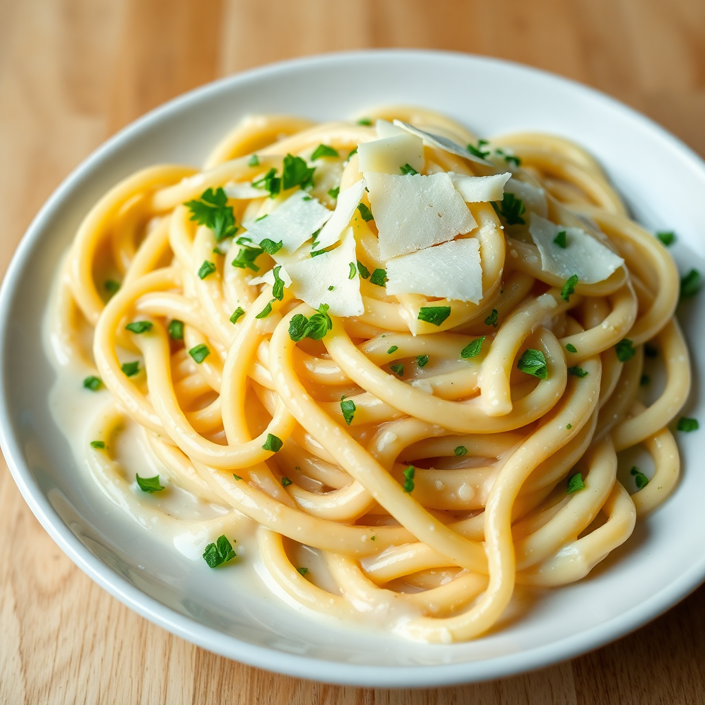 Creamy Garlic Milk Pasta Recipe | cookAIfood