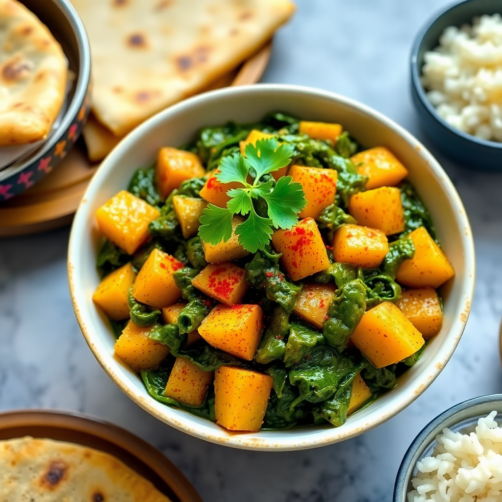 Spicy Palak Aloo Sabji Recipe | cookAIfood