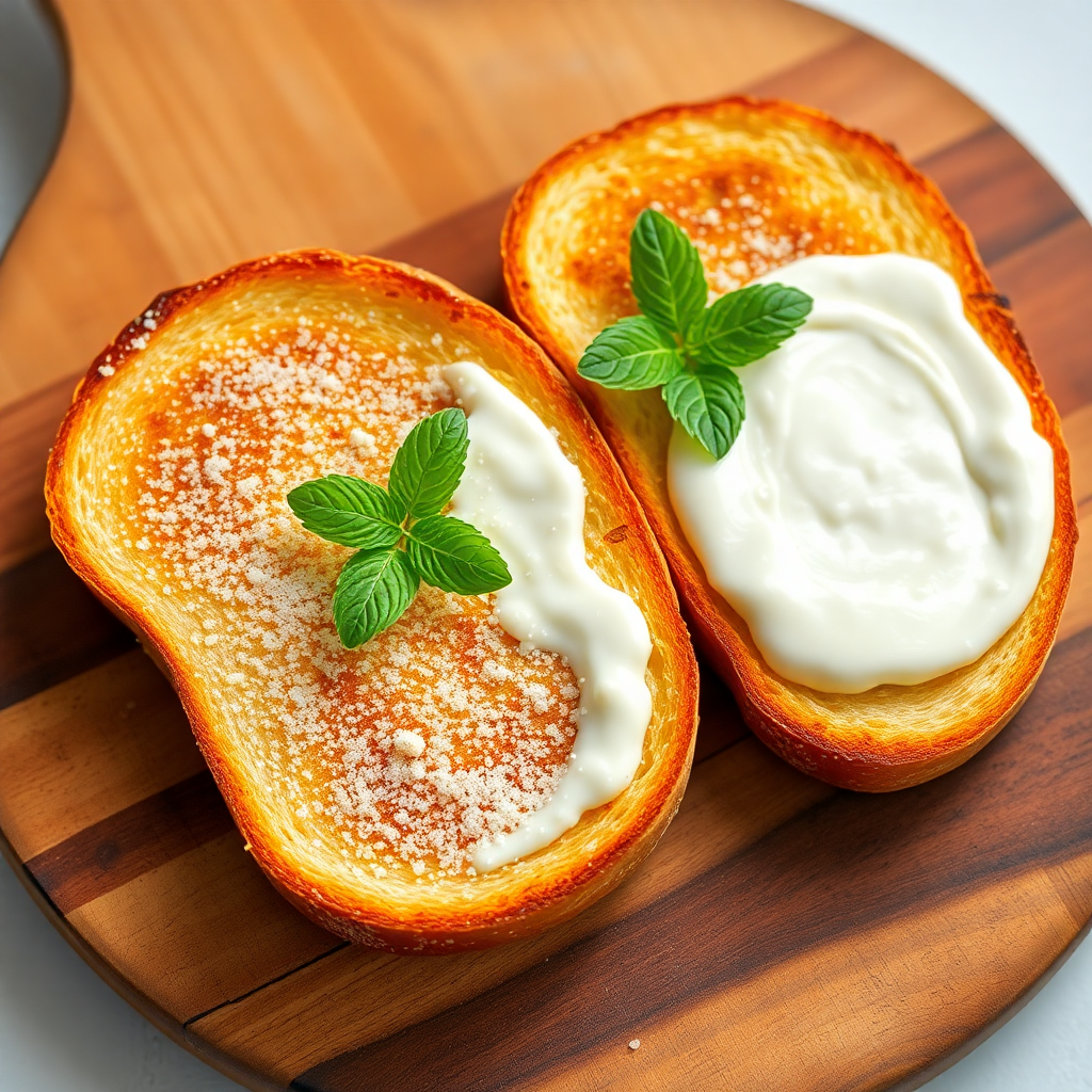 Creamy Cheese and Sugar Toasts Recipe | cookAIfood