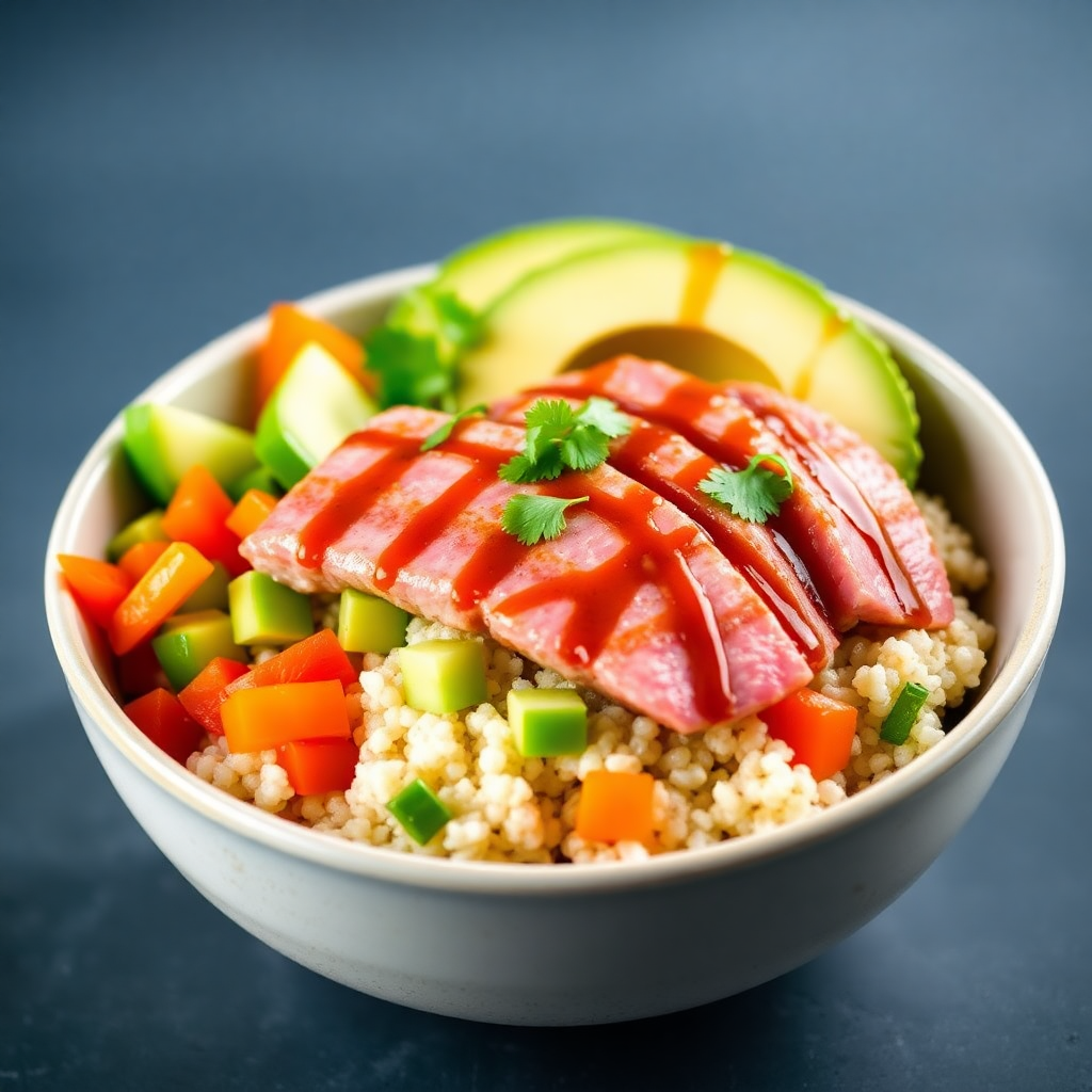 Spicy Tuna Quinoa Bowl Recipe | cookAIfood