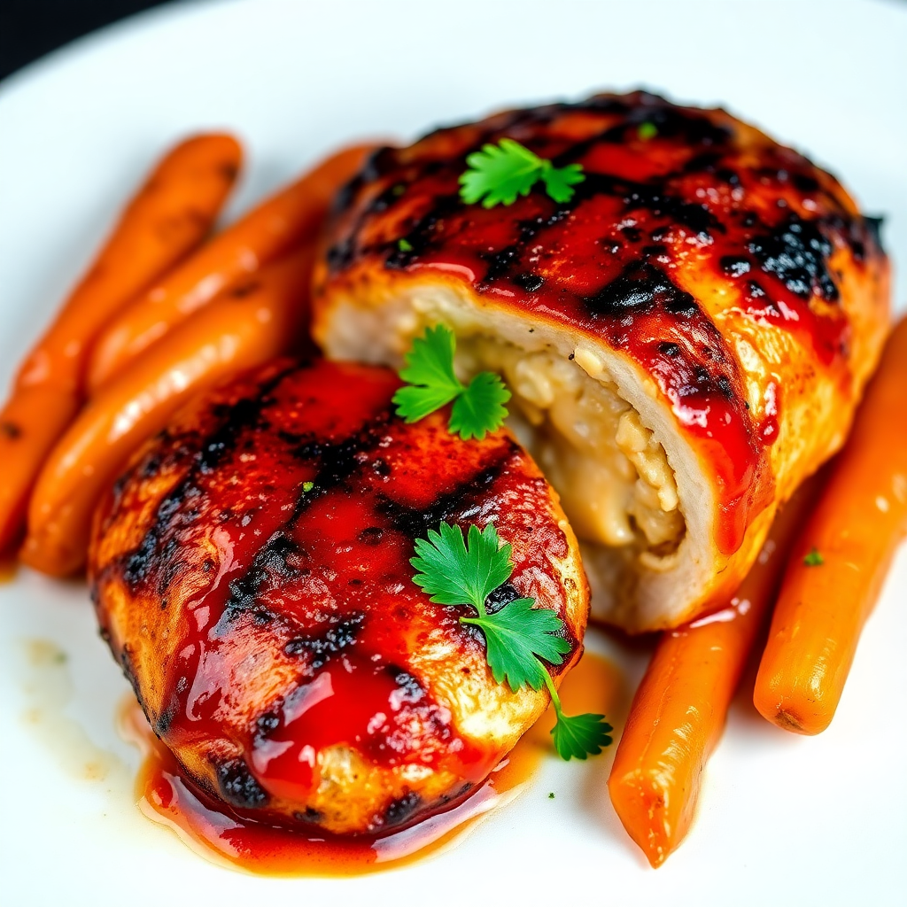 Spicy Smoke BBQ Piri Piri Chicken with Peanut Cheese Stuffing and Honey ...