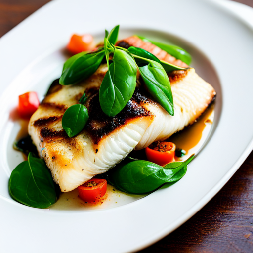 Pan Seared Cod with Spinach and Basil Recipe | cookAIfood
