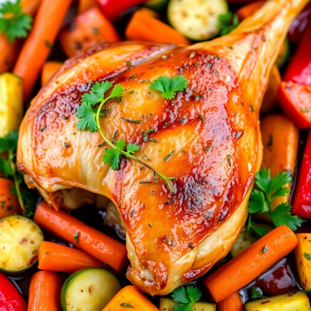 Herb-Roasted Rabbit with Garlic and Vegetables Recipe | cookAIfood