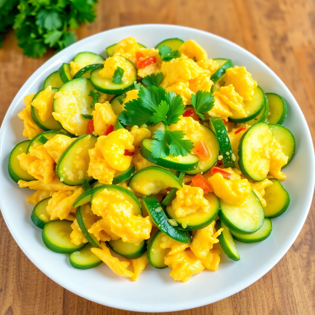 Garlic Ginger Cucumber Egg Stir-Fry Recipe | cookAIfood
