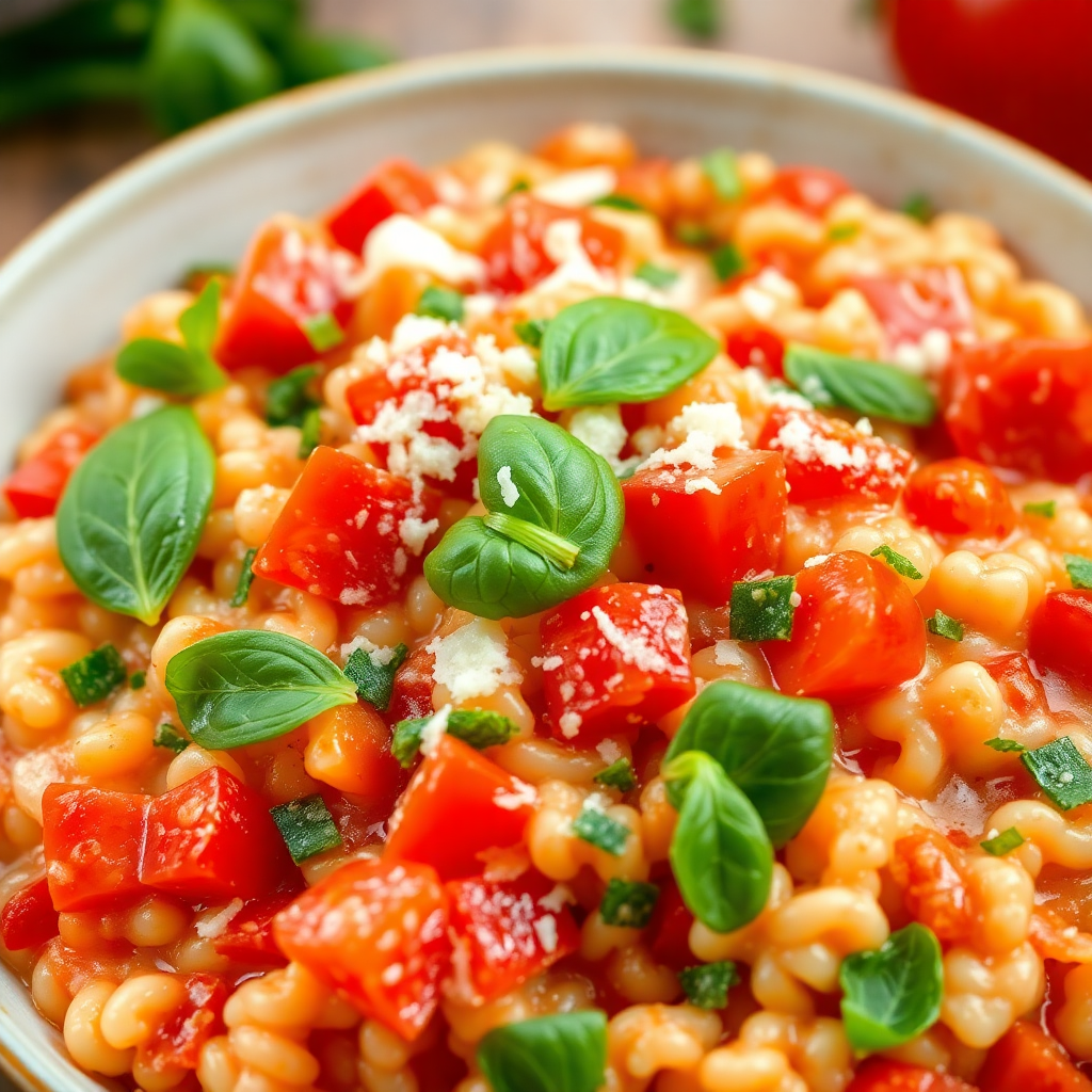 Tomato Basil Risotto Recipe | cookAIfood