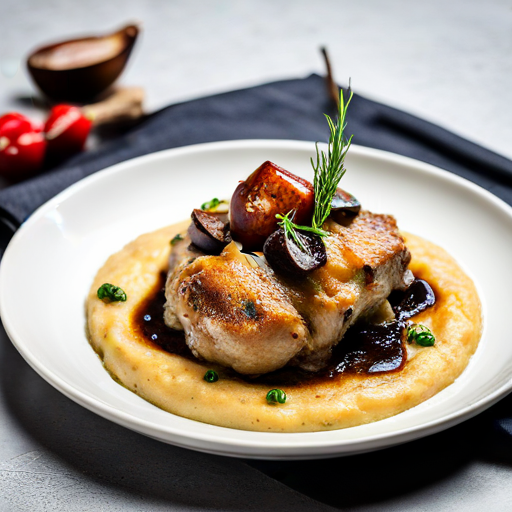 Duck with Potato Mash and Mushroom Sauce Recipe | cookAIfood