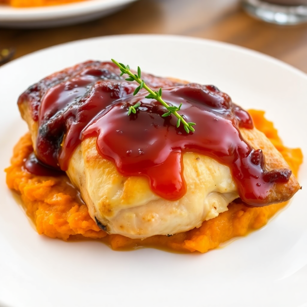 Jam Glazed Chicken With Sweet Potato Mash Recipe CookAIfood Jam Glazed Chicken With Sweet Potato Mash Recipe CookAIfood