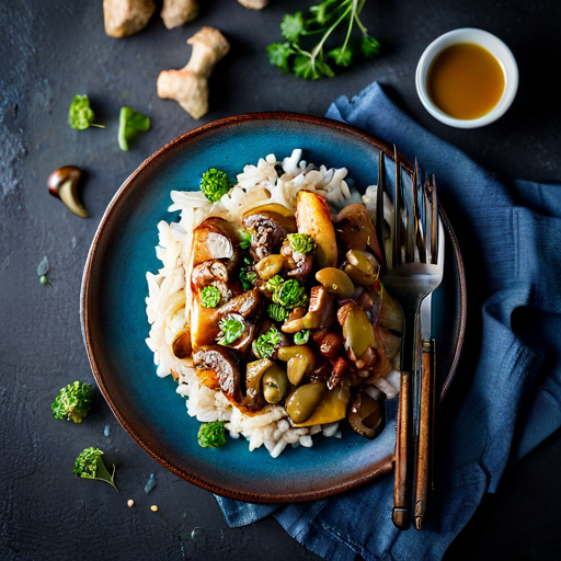 Honey-Garlic-Ginger Chicken with Mushrooms Recipe | cookAIfood