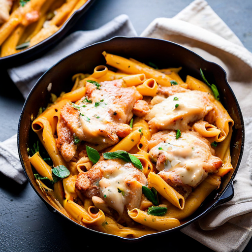 Cheesy Chicken Pasta Recipe | cookAIfood
