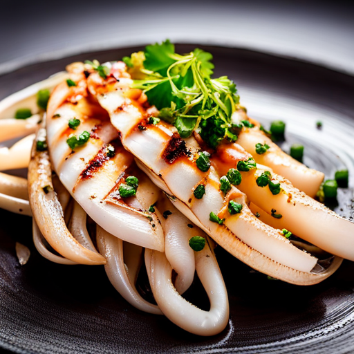 Grilled Squid with Garlic and Parsley Recipe | cookAIfood