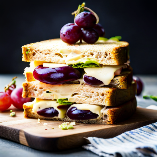 Grapes and Cheese Sandwich Recipe | cookAIfood