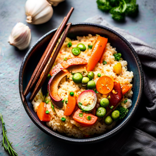 Stir-Fried Rice with Garlic and Vegetables Recipe | cookAIfood