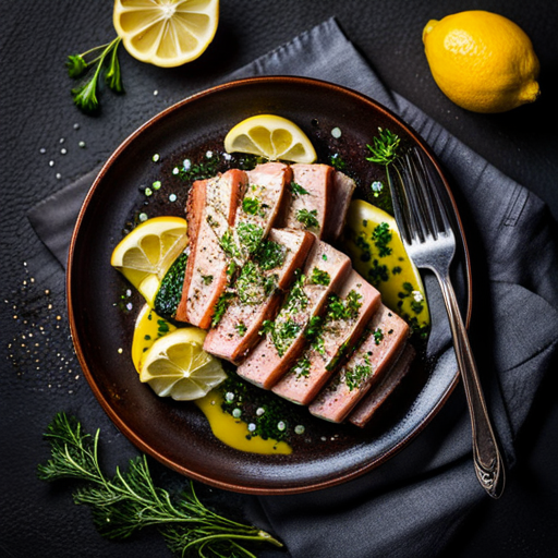 Grilled Tuna Steak with Lemon-Herb Butter Recipe | cookAIfood