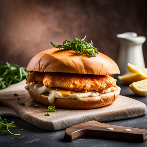 Cheesy Chicken and Fish Sandwich Recipe | cookAIfood