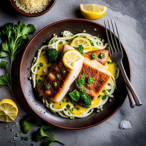Pan-Seared Cod with Lemon Butter Sauce Recipe | cookAIfood