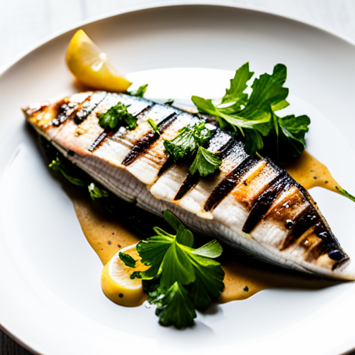 Grilled Mackerel with Lemon Herb Sauce Recipe | cookAIfood