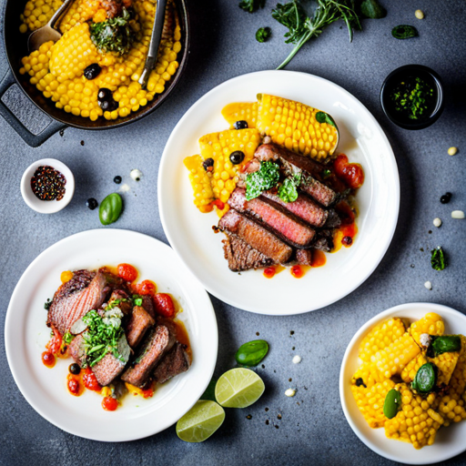Garlic Butter Beef with Corn and Olives Recipe | cookAIfood