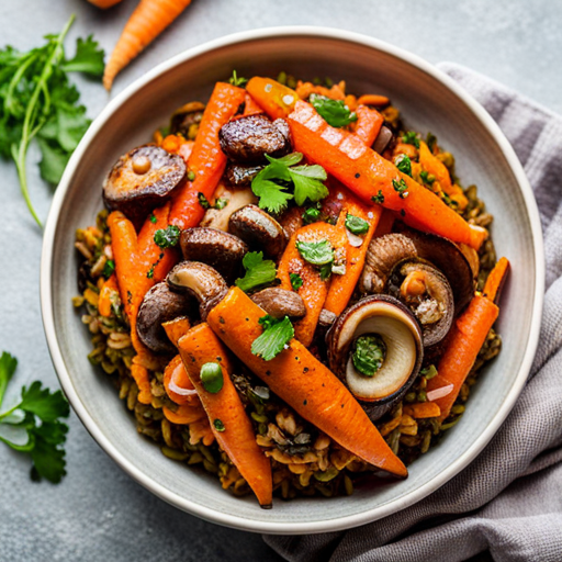 Mushroom and Carrot Rice Bowl Recipe | cookAIfood
