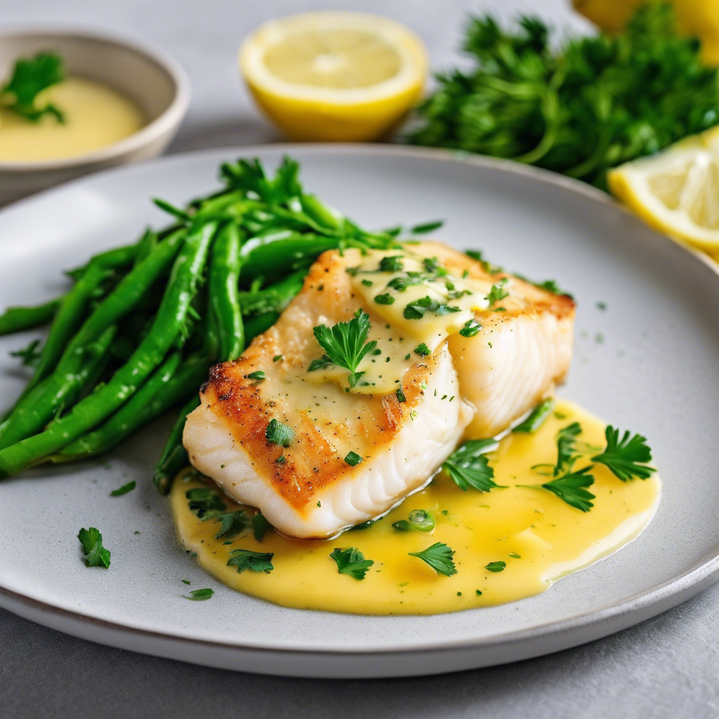 Pan-Seared Cod with Lemon Butter Sauce Recipe | cookAIfood
