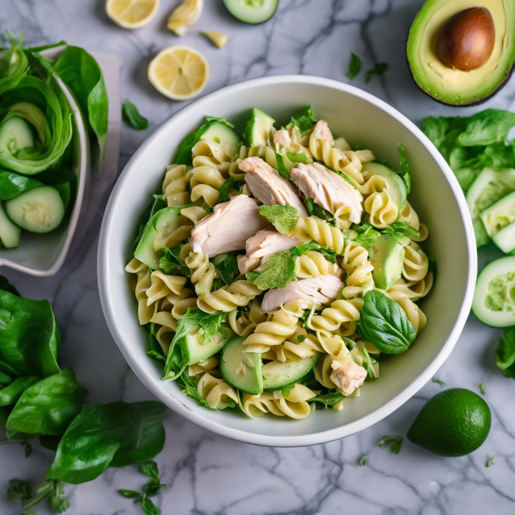 Avocado Chicken Pasta Salad Recipe | cookAIfood