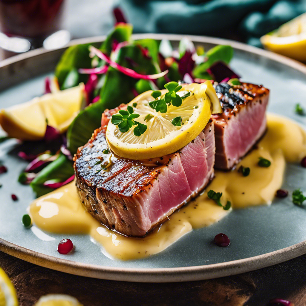 Seared Tuna with Lemon Butter Sauce Recipe | cookAIfood