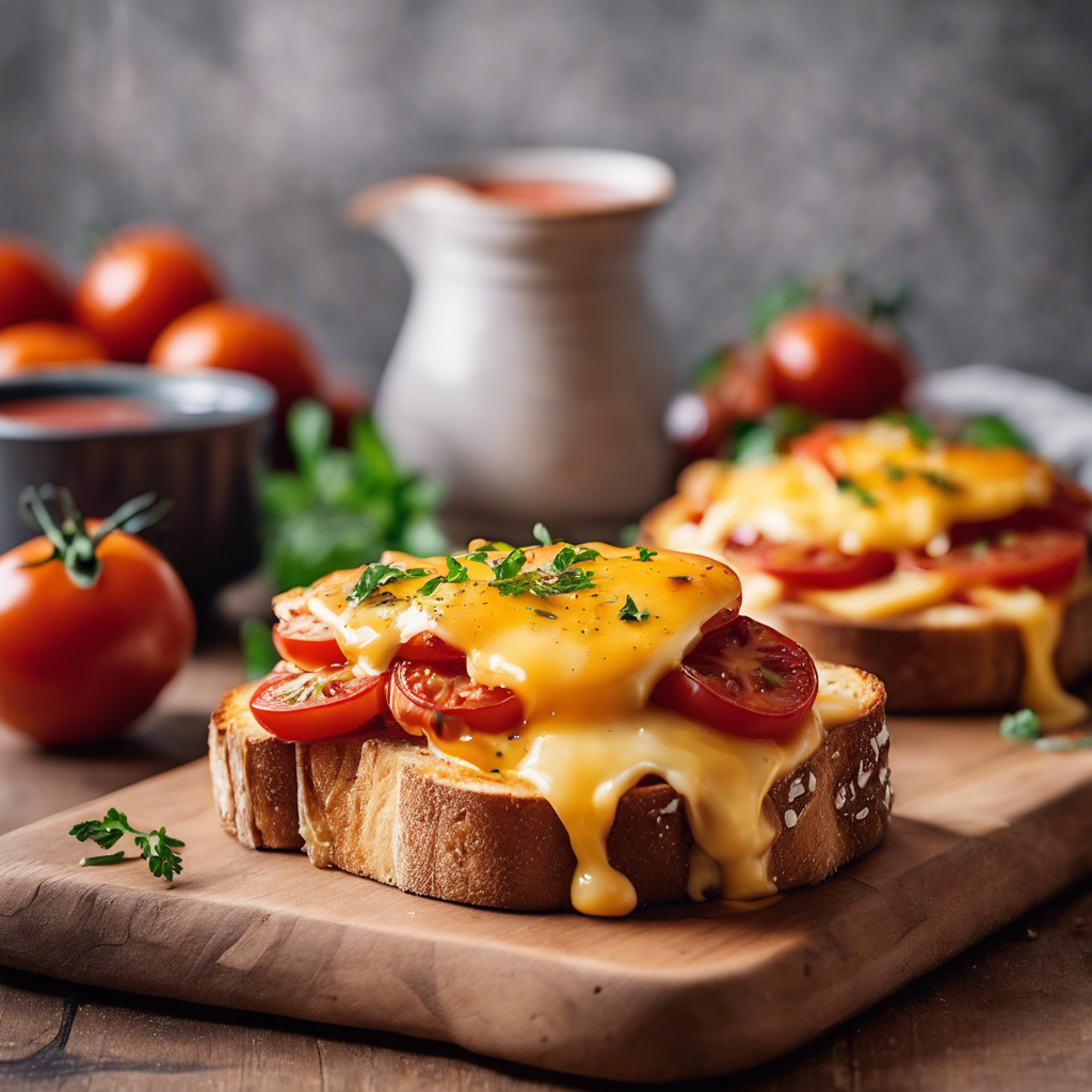 Cheesy Tomato Breakfast Toast Recipe | cookAIfood