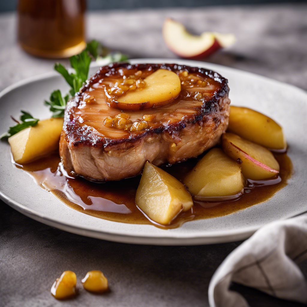Mustard-Glazed Pork Chops with Pear Chutney Recipe | cookAIfood