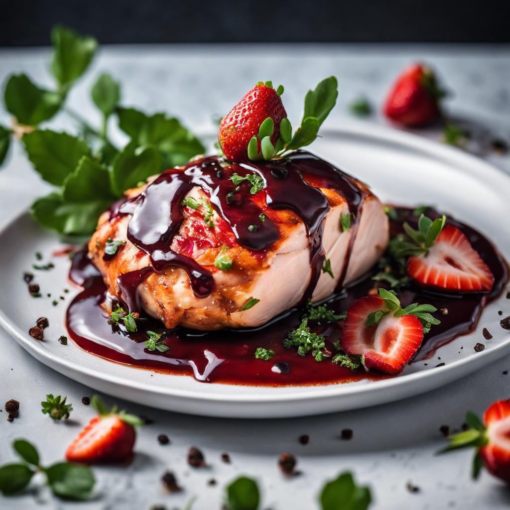 Strawberry Balsamic Glazed Chicken Recipe | cookAIfood