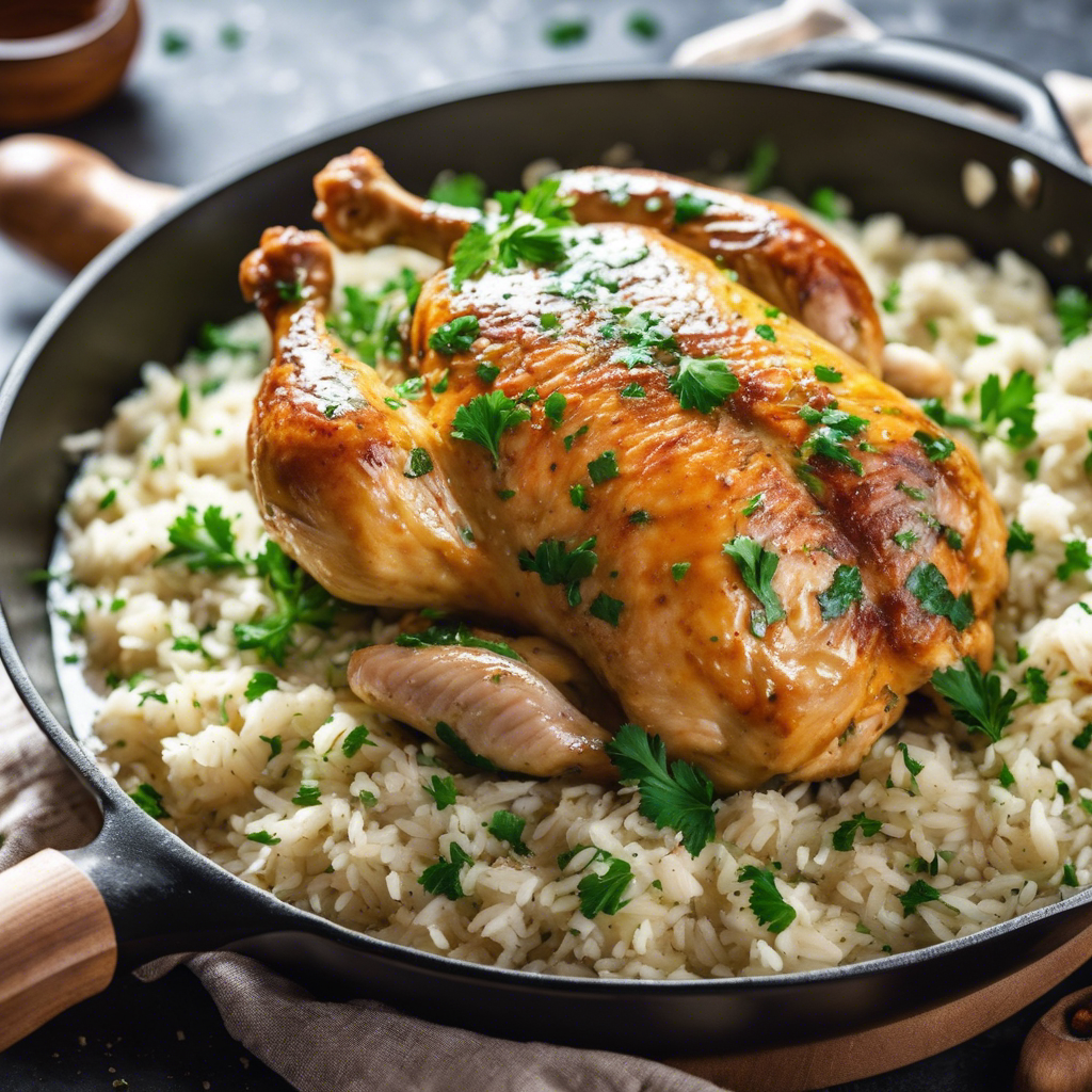 Garlic Butter Chicken and Rice Recipe | cookAIfood