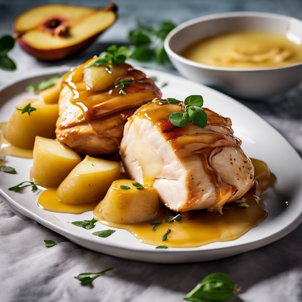 Honey-Glazed Pear and Brie Stuffed Chicken Recipe | cookAIfood