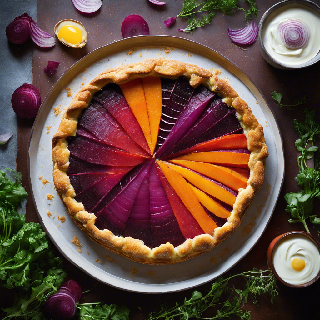Colorful Root Vegetable Tart Recipe | cookAIfood