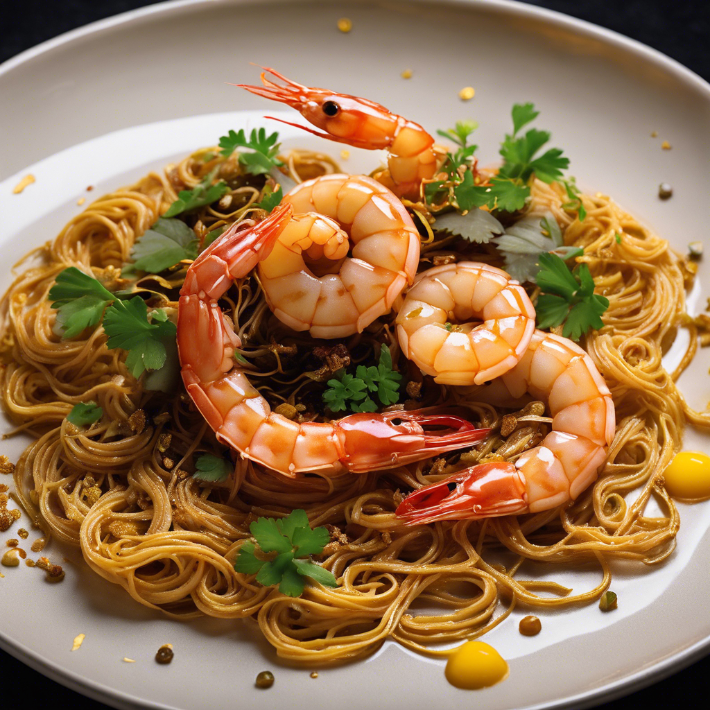 Golden Shrimp Tamarind Noodles Recipe | cookAIfood