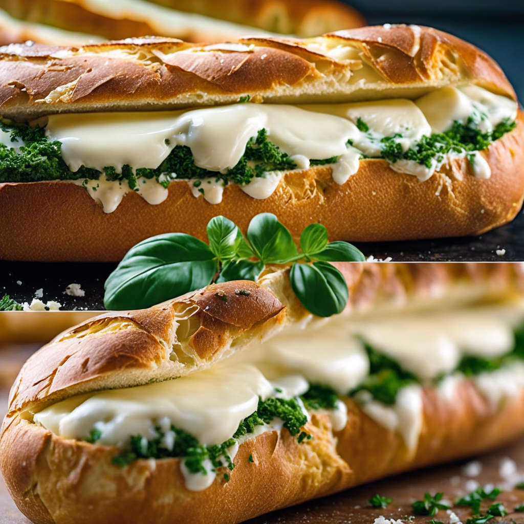 Stuffed Cheesy Garlic Bread Recipe | cookAIfood