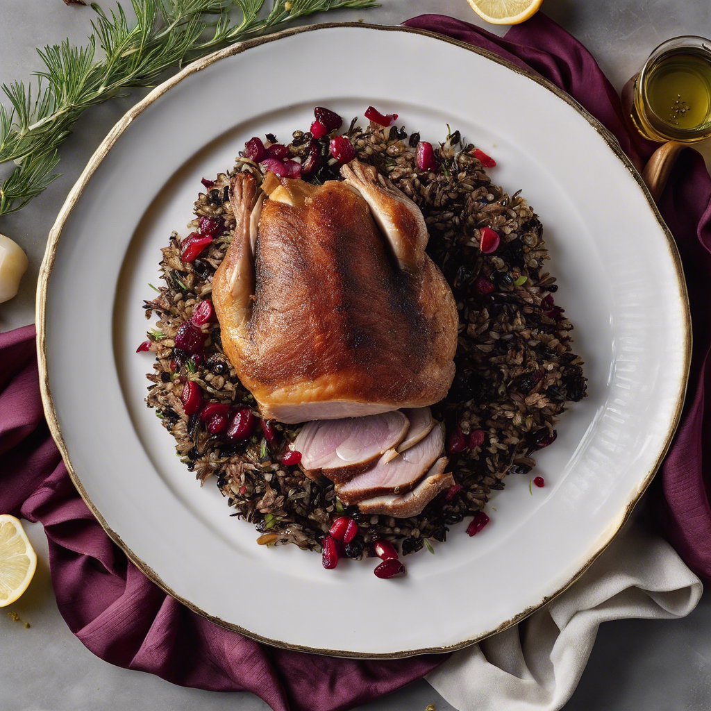 Crispy Duck Stuffed with Wild Rice Recipe | cookAIfood