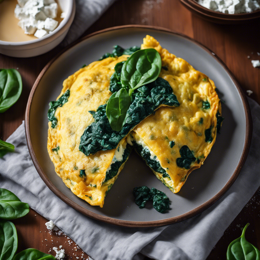 Savory Spinach and Feta Omelette Recipe | cookAIfood