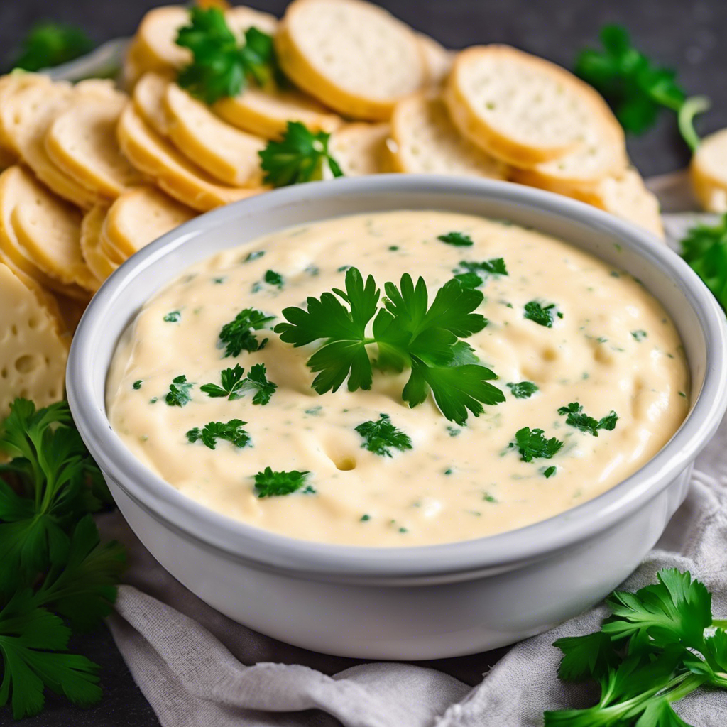 Creamy Garlic Cheese Dip Recipe | cookAIfood