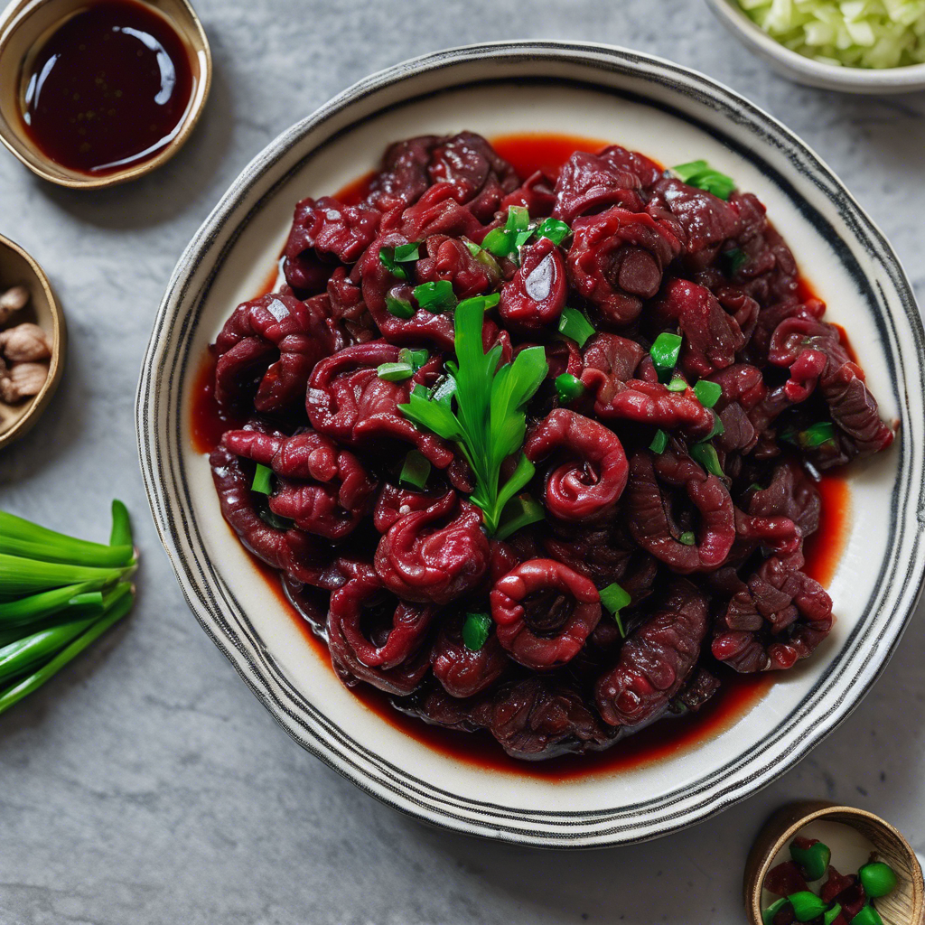 Spicy Duck Blood and Intestine Stir-Fry Recipe | cookAIfood