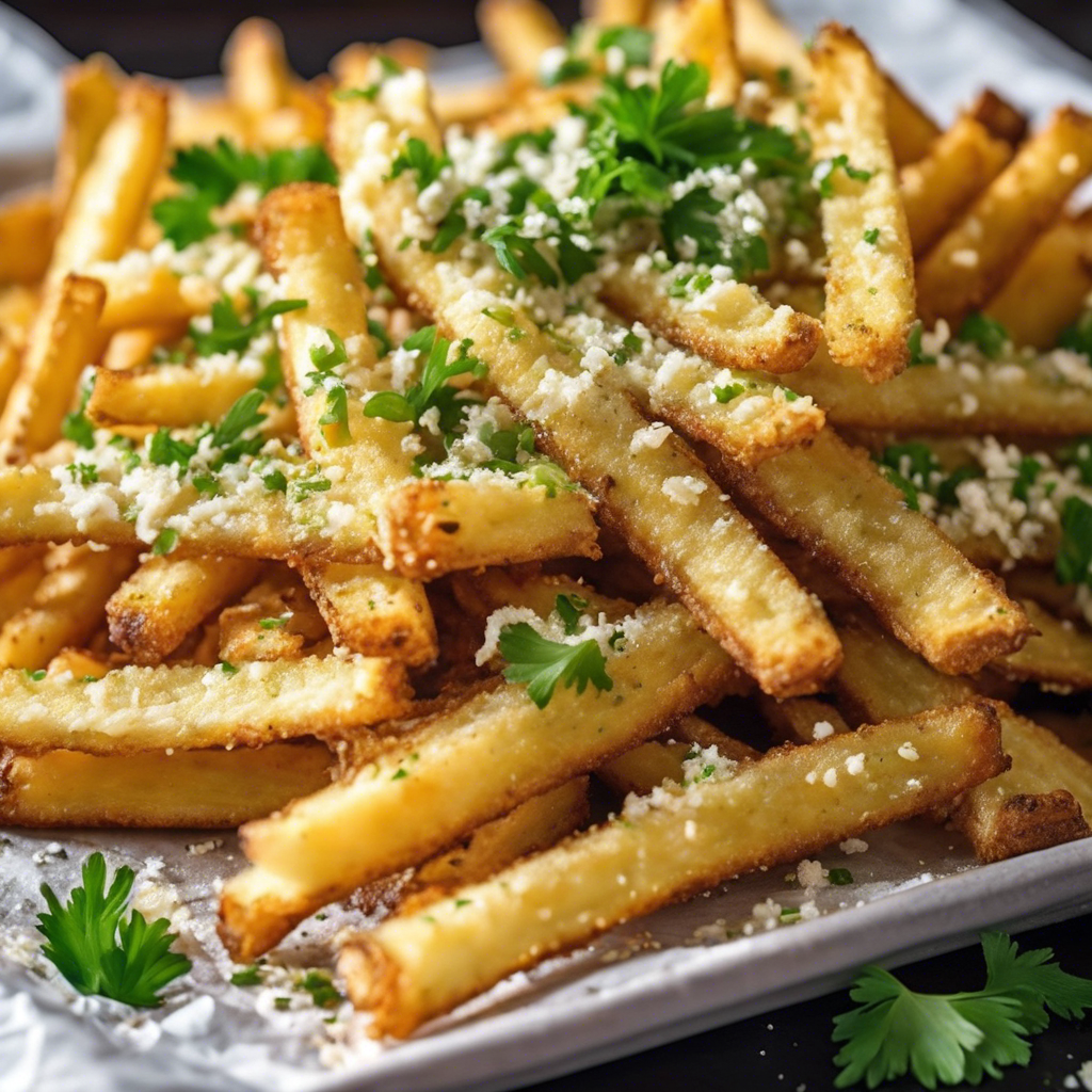 Crispy Garlic Parmesan Fries Recipe | cookAIfood