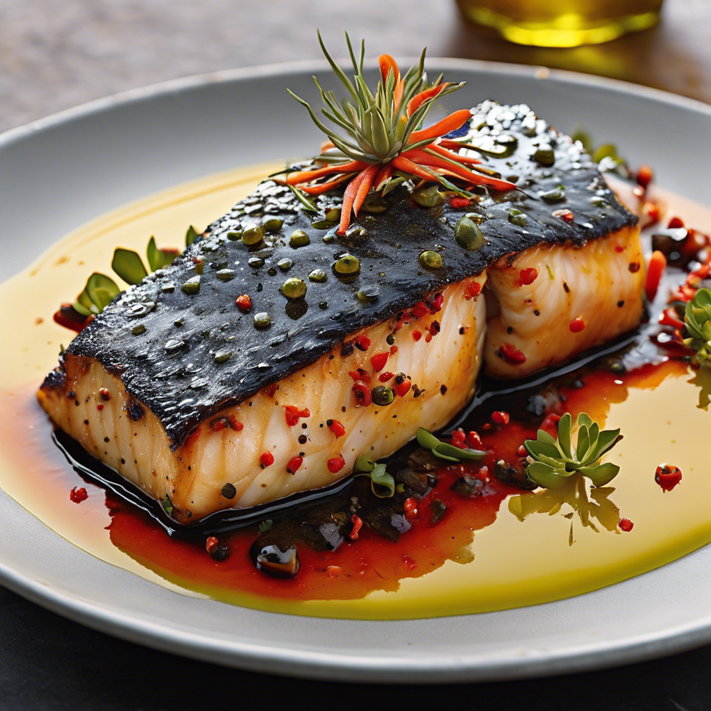 Charred Binchotan Reef Cod with Spicy Pil Pil Sauce Recipe | cookAIfood