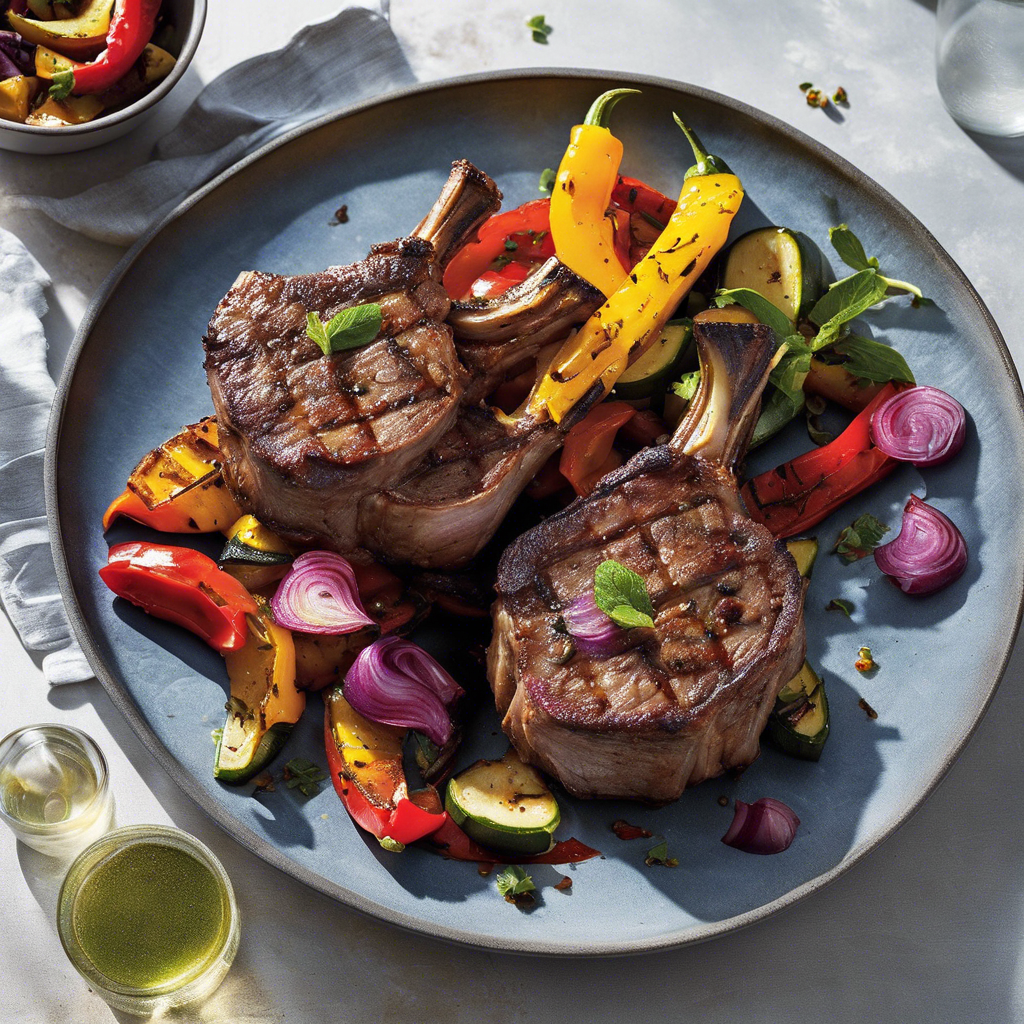 Minted Lamb Chops with Roasted Vegetables Recipe | cookAIfood