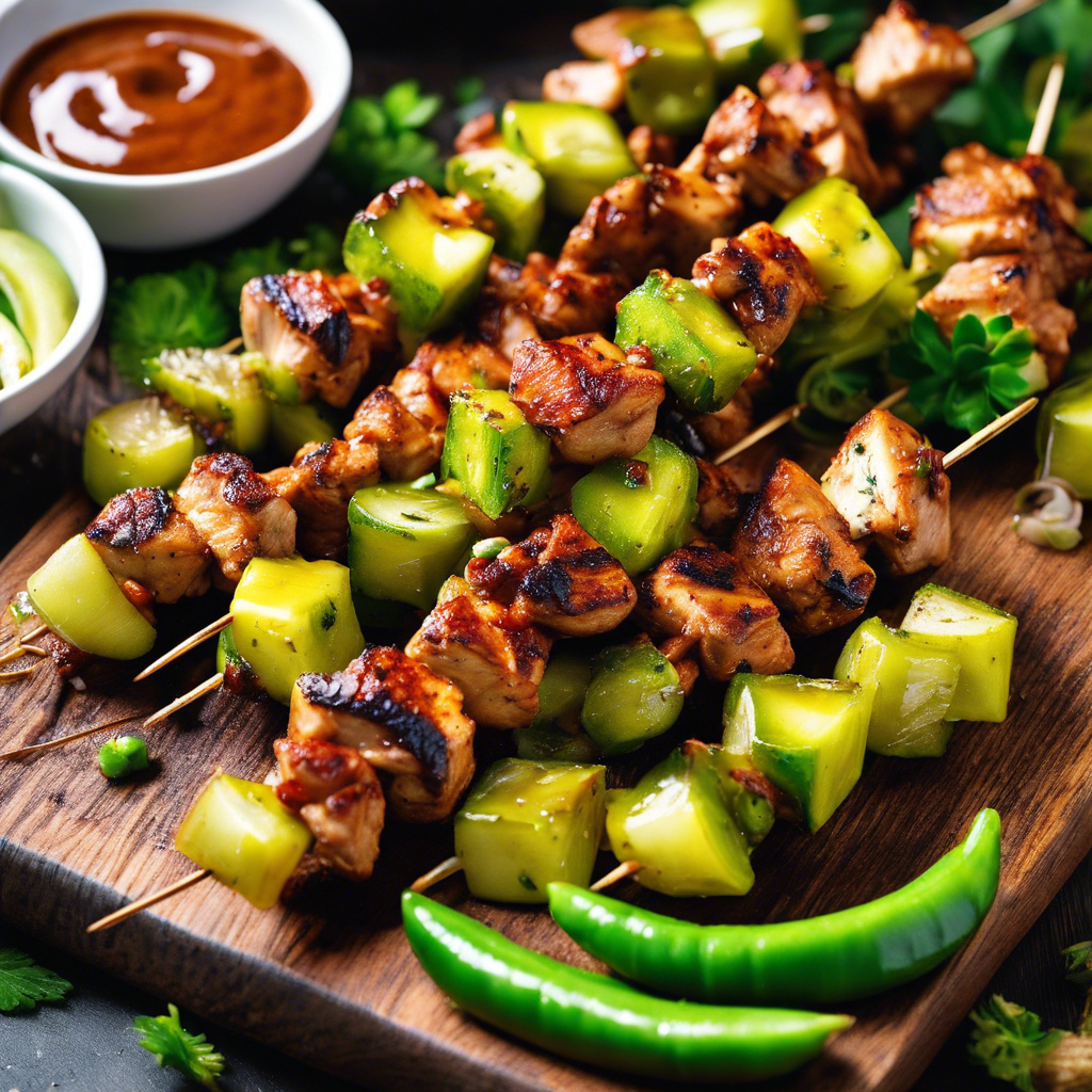 Tangy Pickle Chicken Skewers Recipe | cookAIfood