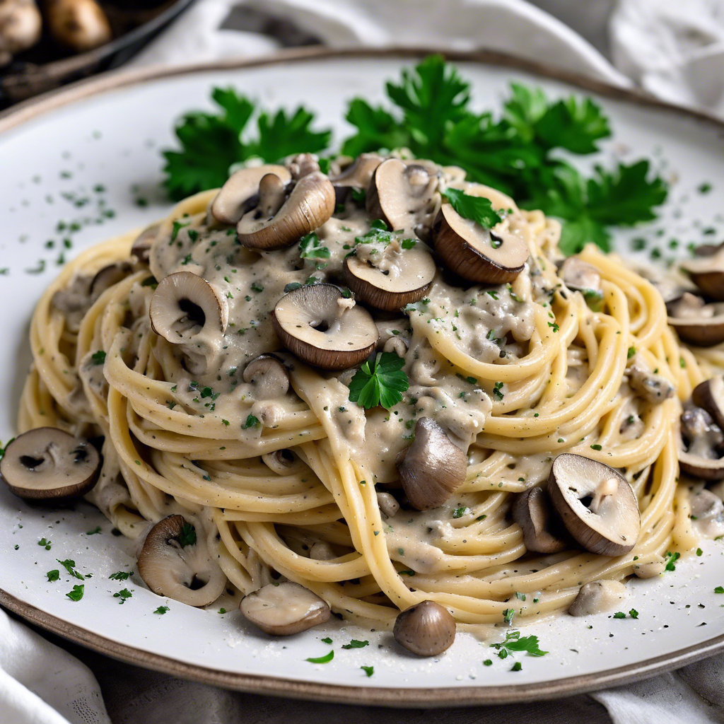 Creamy Mushroom Spaghetti Recipe | cookAIfood