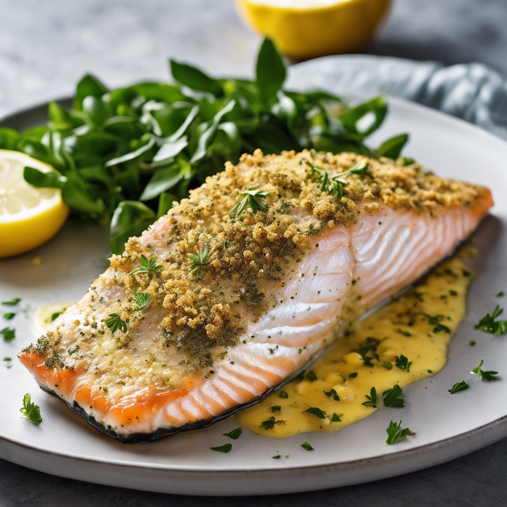 Herb-Crusted Trout with Lemon Butter Sauce Recipe | cookAIfood