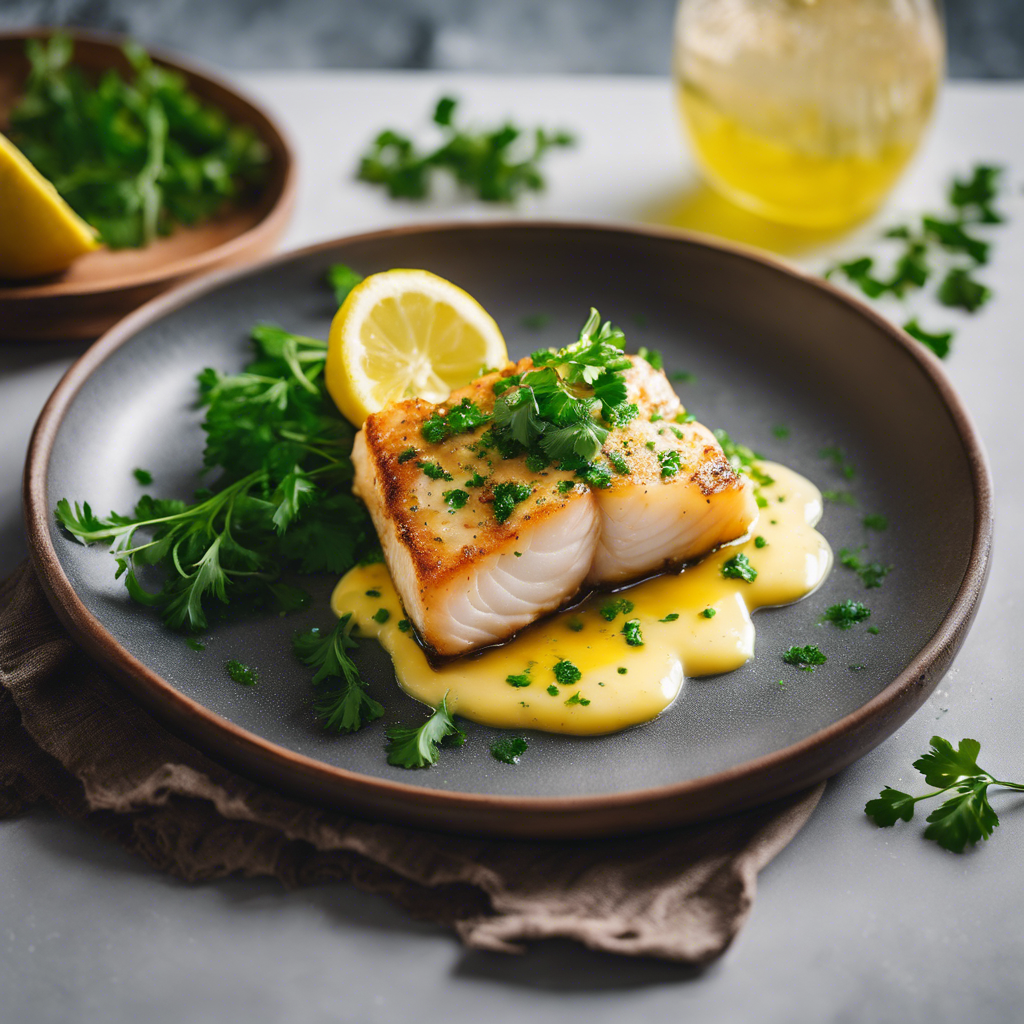 Pan-Seared Cod with Lemon Butter Sauce Recipe | cookAIfood